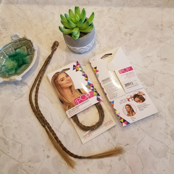 pop | Accessories | 5 Clipin Hair Extensions Two Braids Pop Hairdo ...